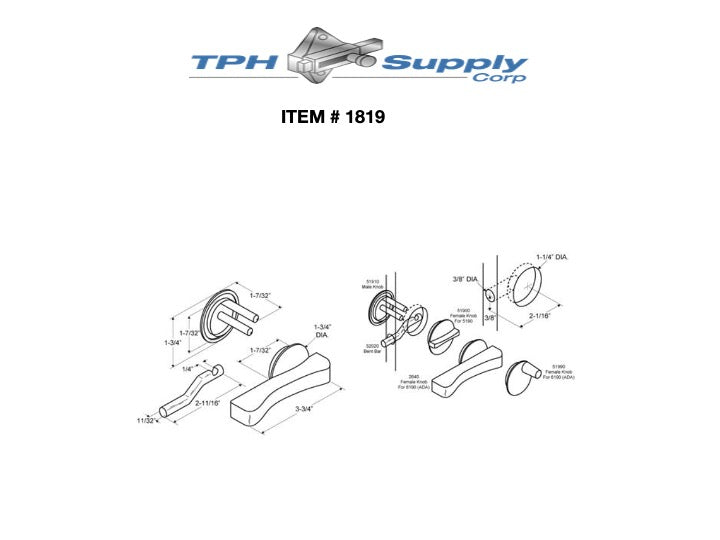 Chrome Plated, ADA Concealed Latch Assembly 1819 - TPH Supply – TPH Supply